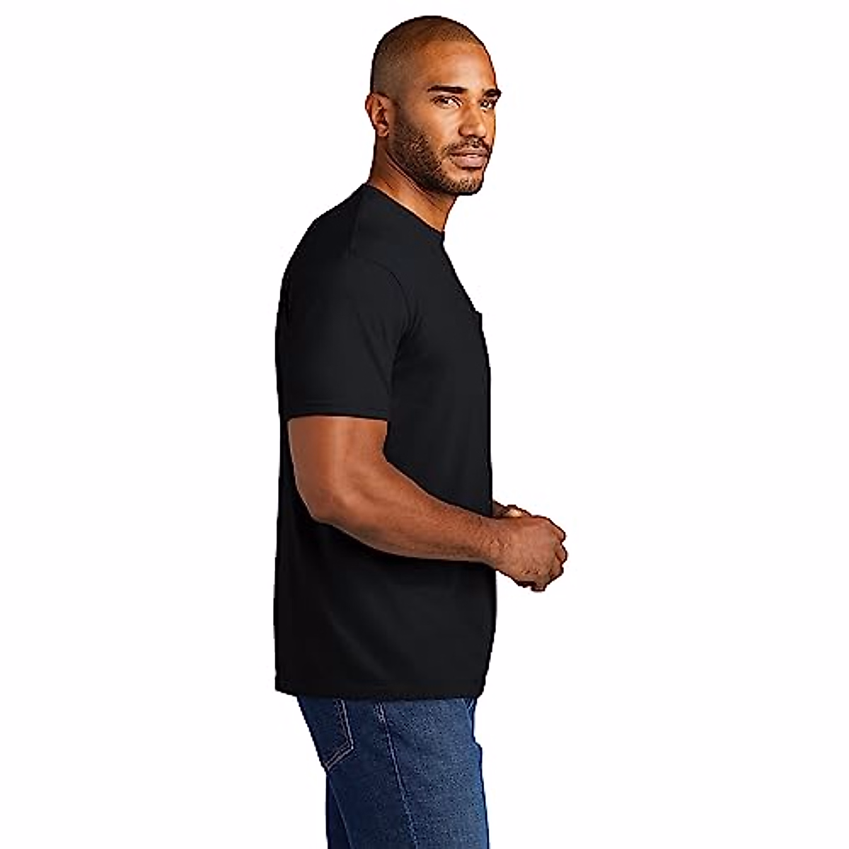 Comfort Colors Men's Adult Short Sleeve Pocket Tee, Style 6030 (Medium, Black)