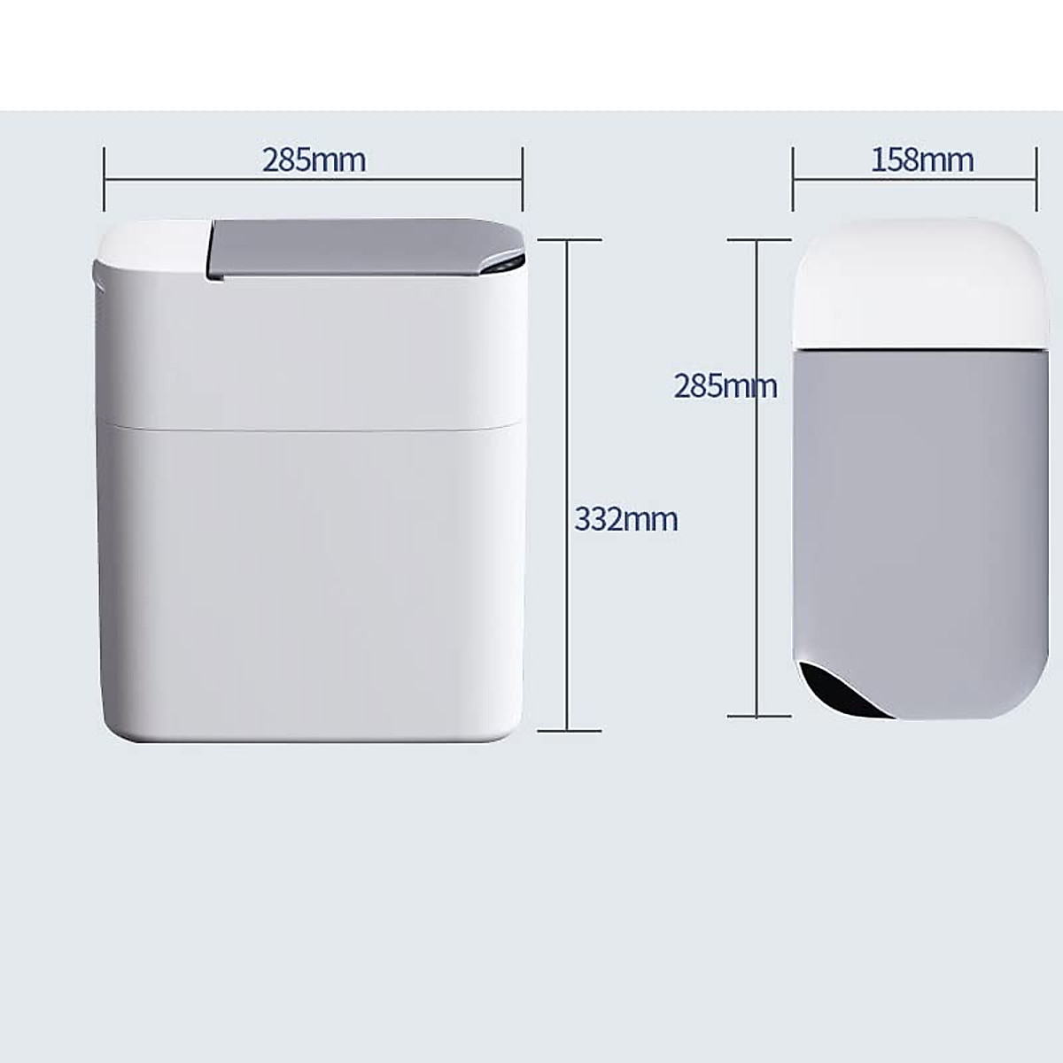 ASADAX Automatic Sensor Trash Can for Kitchen Corner Smart Trash Can Suction Bag Smart Dump Bathroom Trash Bin for Toilet