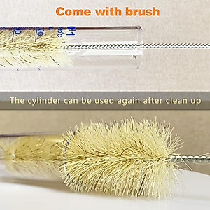 Thick Glass Graduated Cylinder Measuring Liquid Lab Hexagon Base Cylinders Come with Cylinder Brush (Glass, 50ML)