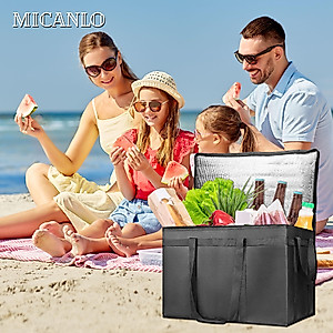 Micanlo Insulated Food Delivery Bag, Commercial Grade Pizza Carrier for Hot and Cold Food, Large Reusable Catering Cooler Bag 22x15x14, Pizza Delivery Box for Uber Eats, Doordash Essentials