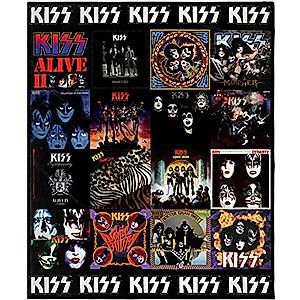 KISS Blanket KISS Kitty Faces Photo Music Band Super Soft Fleece Throw Blanket 48" x 60" (122cm x152cm)