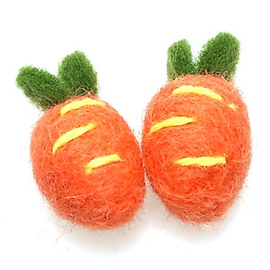 HJ Garden 5pcs Wool Felting Carrots, Home Decoration Ornament Gift, Orange