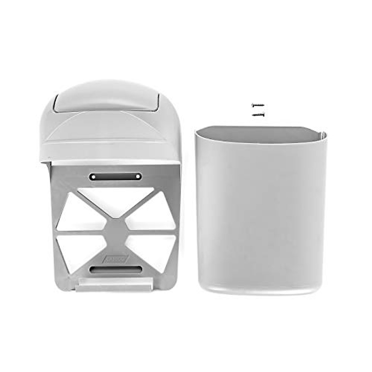 Camco Cabinet Mount Trash Can | Ideal for Tight Spaces in an RV, Boat, Apartment, Dorm Room or Tiny House | Measures 13.5" x 8.5" x 5" (43962)