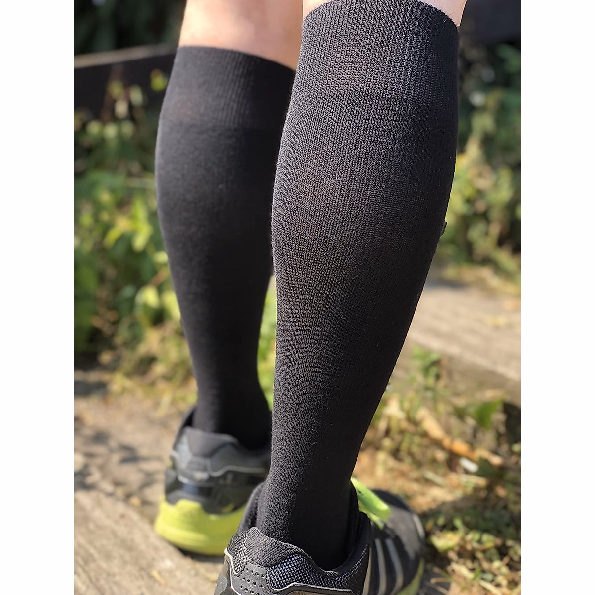 HOYISOX Big and Tall Compression Socks 20-30 mmHg, Comfortable Knee High Socks for Men and Women (as1, alpha, 4x_l, regular, regular, Black)