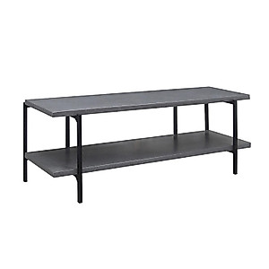 Casual Elements VOLTERRA Concrete & Steel TV Shelf Unit Television Stand, Granite Grey