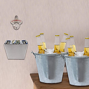 kilofly Beer Bottle Wall Mount Opener Cap Catcher Outdoor Destapador De Cerveza