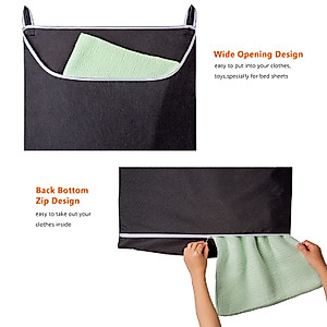 SAVERHO XL Hanging Laundry Hamper Bag, Black Door Hanging Hamper with Large Openging Hanging Laundry Hamper Storage Bag Large Size 36X22 Inch (Black)