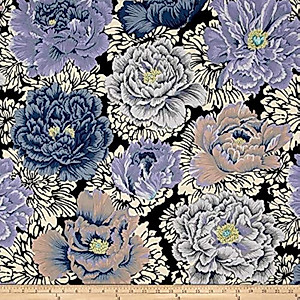 Kaffe Fassett Collective Brocade Peony Grey, Fabric by the Yard