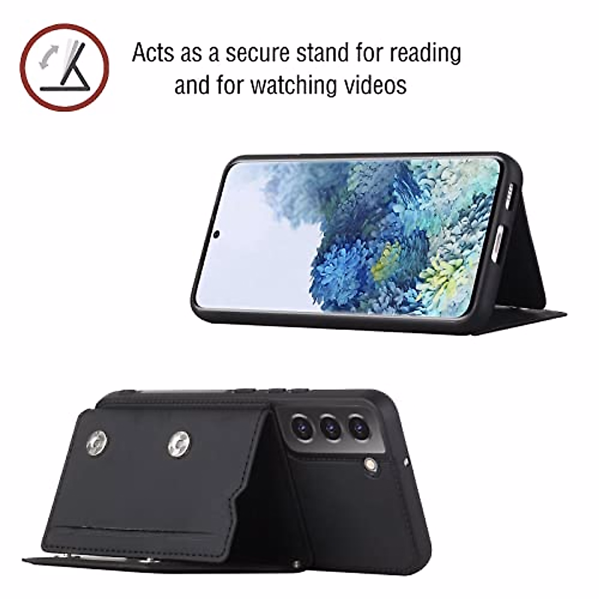 NAMSAR Crossbody Case with Card Holder For Samsung Galaxy S23,Adjustable Rope,Card Slots Luxury Leather Case with Kickstand,Magnetic Clasp and Durable Shockproof Heavy Duty Protective Cover 6.1 inch