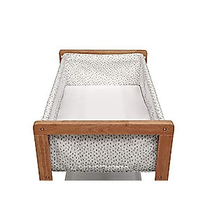Delta Children Classic Wood Bedside Bassinet Sleeper Portable Crib with HighEnd Wood Frame, Paint Dabs