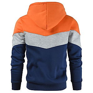 Gesean Men's and women's Novelty Color Block Pullover Fleece Hoodie Long Sleeve Casual Sweatshirt with Pocket