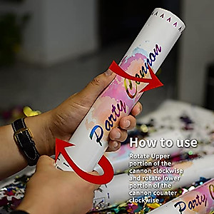 [6 Pack] 12 Inch Confetti Cannon Party Poppers Party Supplies, Air Powered | Launches 20-25ft | Celebrations, Graduation ceremony, Birthdays,Easter and Weddings