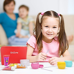 GirlZone Lip Balm Making Kit, 25-Piece Makeup and Lip Gloss Set with Glitters, Stickers & More, Fabulous Girls Toys Age 8 & Great Gift Idea for Kids