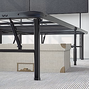 ZINUS SmartBase Mattress Foundation with Upholstered Headboard, 14 Inch Metal Platform Bed Frame, No Box Spring Needed, Sturdy Steel Frame, Adjustable Headboard Height, California King