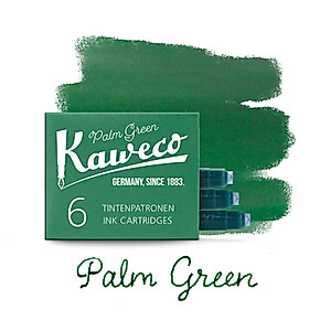 Kaweco Fountain Pen Ink Cartridges Palm Green for Cartridge Fountain Pens with Short Standard Cartridges I 6 Fountain Pen Cartridges Fountain Pen Many Brand Manufacturers I Ink for Fountain Pen Green