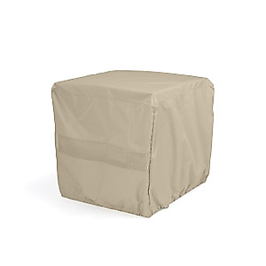 Covermates Square Dining Table Cover - Water-Resistant Polyester, Mesh Ventilation, Patio Table Covers, Full Table 42W x 42D x 25H, Khaki