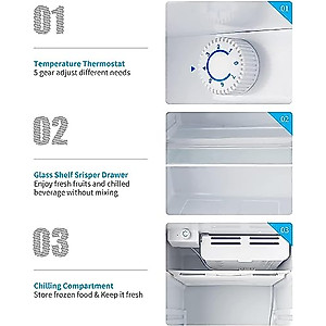 Anpuce 4.5 Cu. Ft Compact Refrigerator-Mini fridge Upright Freezers for Dorm, Garage, Camper, Basement, or Office, Single Door Black