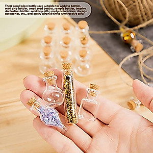 80 Pieces Wishing Bottle Glass Cork Bottles Tiny Wishing Drifting Bottle Mini Small Glass Jars Bottles 8 Shapes for Wedding Party DIY Decoration Bead Containers Arts and Crafts DIY Projects