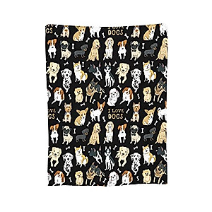 Wisedeal Cute Dog Animal Theme Throw Blanket, Comfort Fleece Blanket, Daughter Mom Friend Aunt Lover Dog Women Blanket Couch Gifts for Couch Sofa Chair Bed Office Travelling Camping 50"x 60"