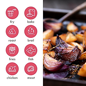 SUR LA TABLE KITCHEN ESSENTIALS 5-in-1 Compact 8-Quart Basket Air Fryer with Window for Easy Viewing, Digital Touchscreen Display with 10-Presets, Air Fry, Bake, Broil and Reheat in Minutes, 1500w