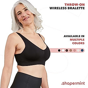 SHAPERMINT Enhanced Smoothing Wireless Bralette for Women with Support | Seamless Bra with Removable Cups | from Small to Plus Size | X-Large, Nude