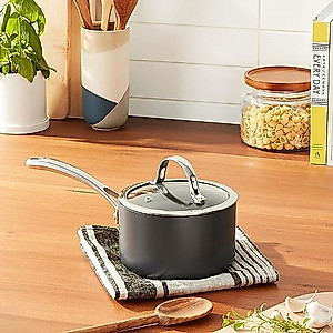 Cooks Standard 2-Quart Hard Anodized Nonstick Saucepan with Lid, Black