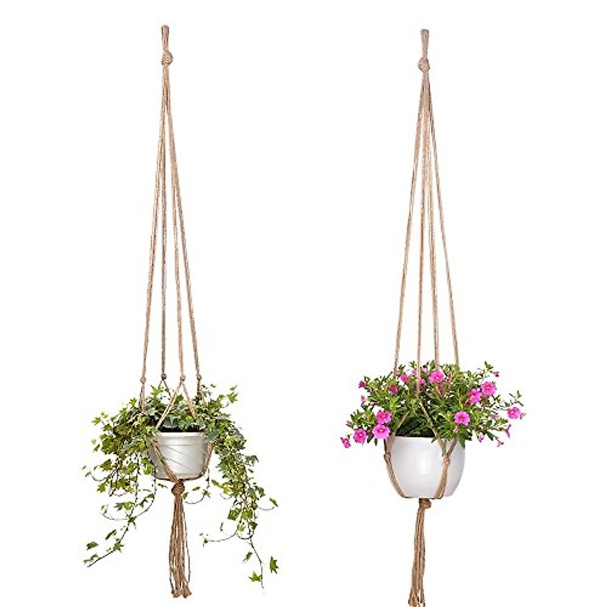 Plant Hanger, 10 Pieces Hanging Planter Flower Pot Plant Holder Basket Jute Rope Holder for Indoor Outdoor Garden Home Decorations (Natural)