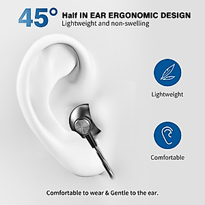 HGCXING USB Headset with Microphone for PC, 8.2FT Wired In-Ear Headphones, Noise Cancelling, Mute, Black, Gaming, Calling