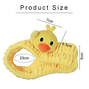 Cualque Funny Duck Headband, Cute Animal Frog Cat Duck Star Flower Dinosaur Spa Face Wash Headband Cute Makeup Headband Face Washing Hair Bands Shower Yoga Head Wraps (Duck)