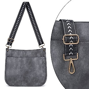 HKCLUF Women Bags Shoulder Strap Wide Purse Strap Adjustable Replacement Straps for Handbags Crossbody Bucket Shoulder Bag Replacement Belt(Black)