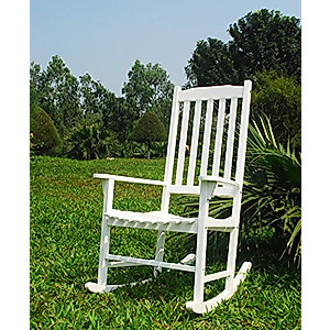 Merry Garden - White Porch Rocker/Rocking Chair Acacia Wood