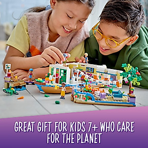 LEGO Friends Canal Houseboat 41702 Building Kit; Comes with 4 Mini-Dolls Including Mia and 1 Animal Toy; Birthday Gift for Kids Aged 7+ (737 Pieces)