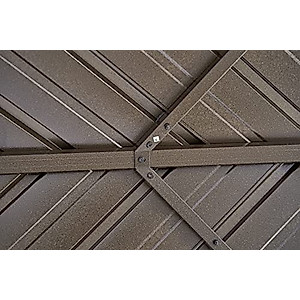 DHPM 12 * 20 FT Hardtop Gazebo with Steel Outdoor Gazebo Canopy Double Vented Roof Pergolas Aluminum Frame with Curtains for Garden,Patio,Lawns,Parties