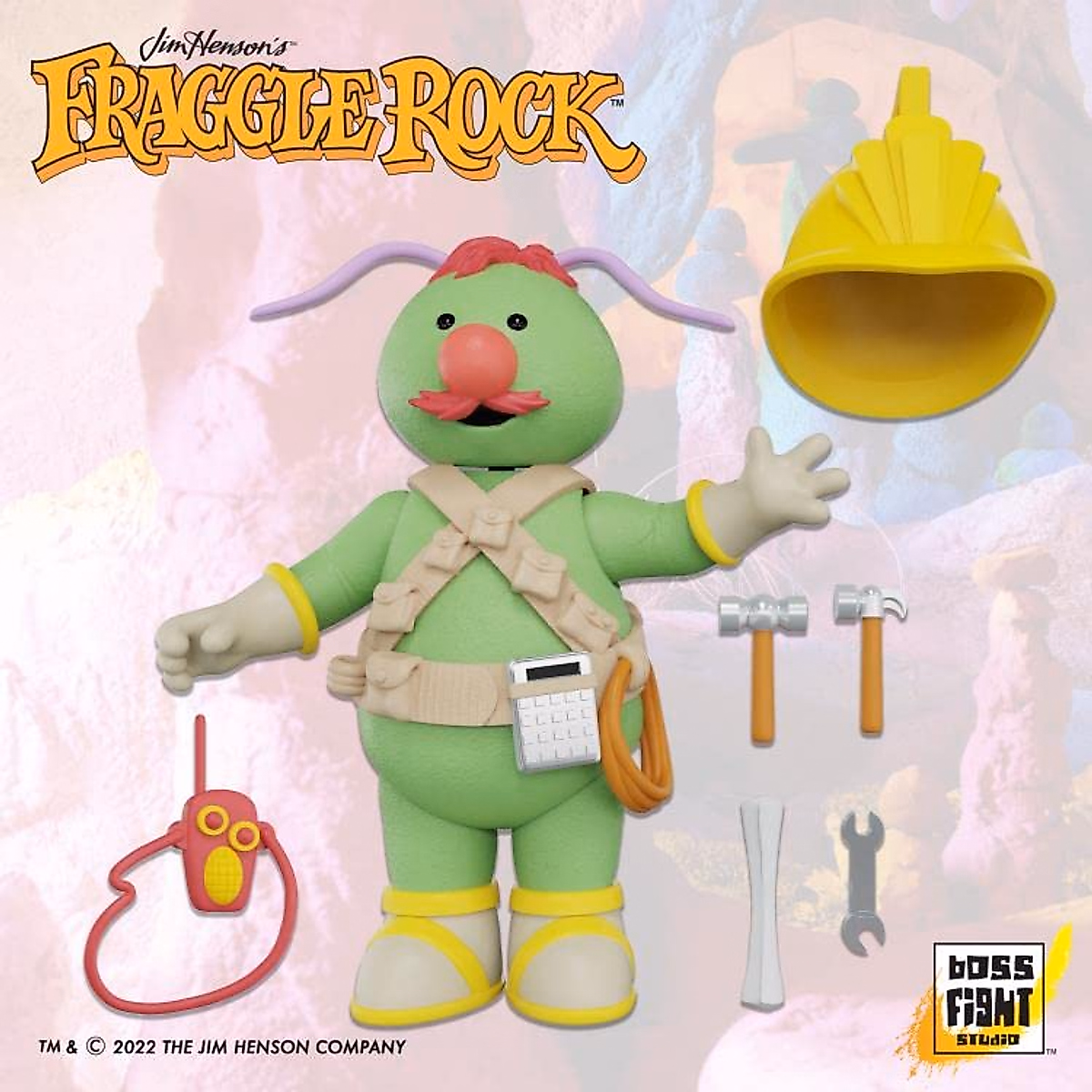 Boss Fight Studio Flange Doozer, Fraggle Rock Collectible Action Figure – Highly Articulated Figurine with Accessories Including Removable Hard Hat, Harness, Construction Tools, Walkie Talkie – 1:12