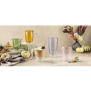 JoyJolt Glass Thermal Glass – 4pcs Borosilicate Glass Cup Set - Double Wall Glass Latte Mug - Ice Coffee Glass Cups for Hot and Cold Drinks – Durable and Dishwasher-Safe Glass Cup Double Wall – 8.4oz