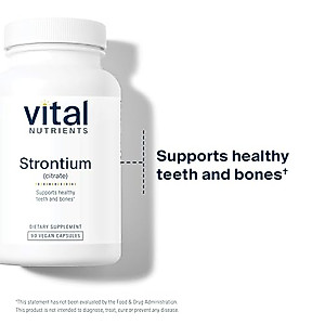 Vital Nutrients Strontium Citrate | Vegan Supplement | Supports Healthy Teeth and Bones* | Gluten, Dairy and Soy Free | Non-GMO | 90 Capsules