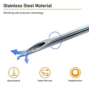 100Pack 25 Gauge 1/2 Inch Lab Needles, Disposable Luer Lock Supplies