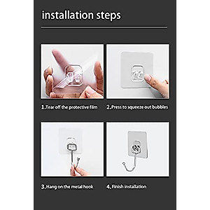 hmooc Wall Hooks Heavy Duty 40lb(Max), Stainless Steel Large Adhesive Hooks for Hanging, Waterproof and Super Sticky to Increase Practicality(16 Pack)