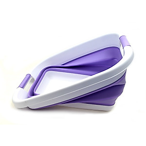 SAMMART Set of 2-25L (6,6 gallon) Collapsible Laundry Basket/Tub-Foldable Storage Container/Organizer-Portable Washing Bin-Space Saving Hamper, Water capacity: 20L (5.28 gallon) (2, Lt. Purple)