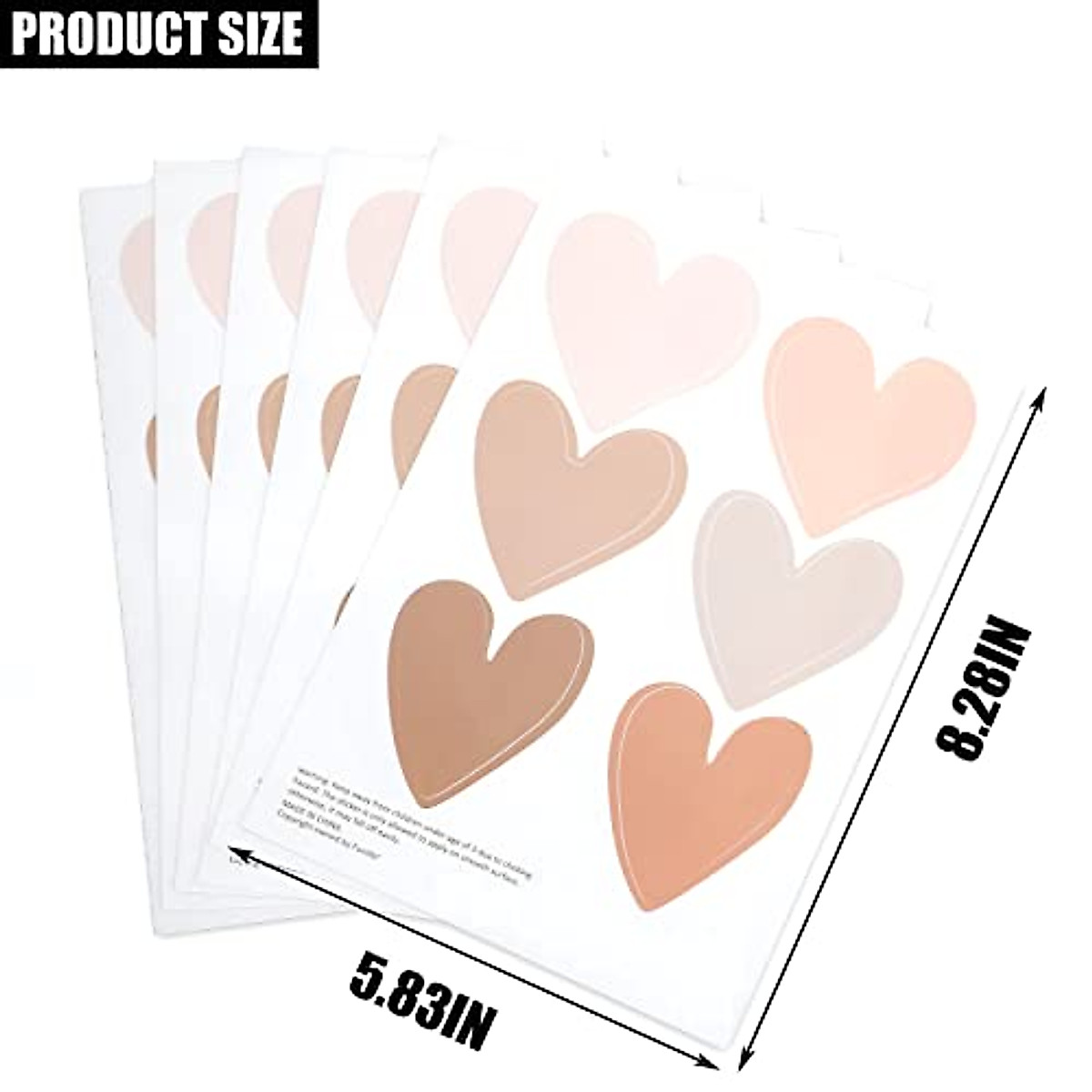 6 Sheets Boho Heart Wall Stickers Nursery Wall Decor Wall Stickers and Murals for DIY Cute Decorations Kids' Room Decor Girls Bedroom