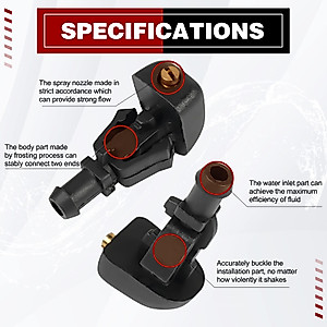 OTUAYAUTO Adjustable Windshield Washer Nozzles - Replacement for 04-13 Ford F150 - Replaces OEM #: 3W7Z17603AA, Spray Jet Kit (pack of 2)