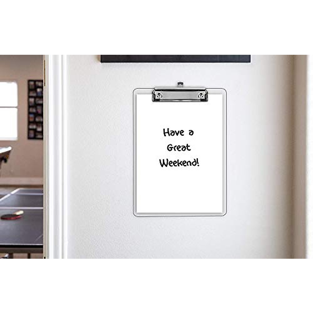 Plastic Clipboards (Set of 6) Transparent Clipboard (Clear) Strong 12.5 x 9 Inch | Holds 100 Sheets! Acrylic Clipboards with Low Profile Clip | Cute Clip Boards Board Clips