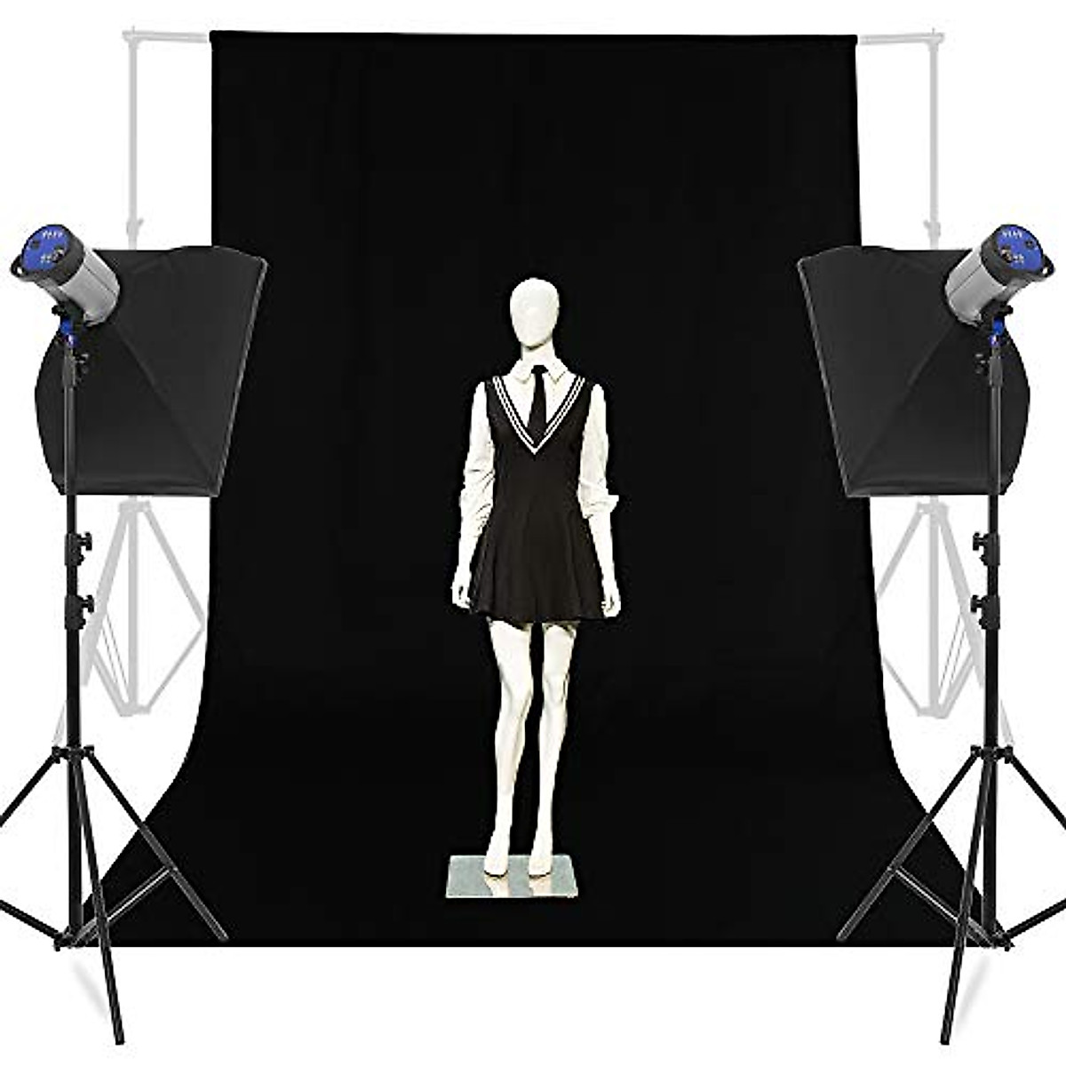 CIPAZEE Black Backdrop Photo Background - 8x10FT Backdrop Photography Background Screen for Video Recording Photoshoot Picture Photography