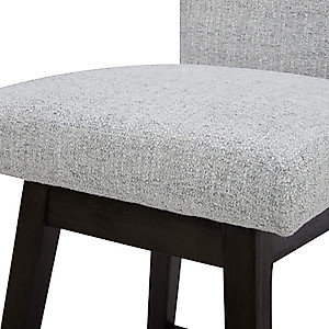 Watson & Whitely 360° Swivel Barstools Set of 2 for Kitchen Island, Easy to Clean Fabric Upholstered Counter Height Bar Stool with Back and Solid Wood Legs, 26" H Seat, White (Multi-Colored)