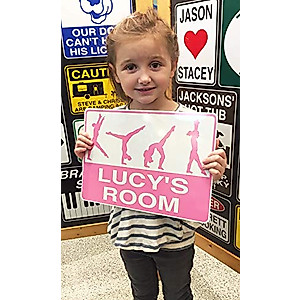 Gymnastics Sign, Personalized for you on solid aluminum, and shipped fast!