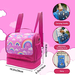 Carrying Case for Toniebox,Backpack Bag for Toniebox Starter Set , Tonie Figures ,Headphones and Charging Station, Portable Storage Bag with Shoulder Strap and Handle Bar, Hanging Storage (Pink)