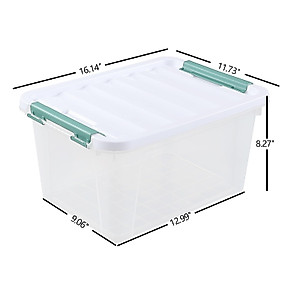 Xowine 6 Pack 20 L Clear Storage Latch Box, Plastic Storage Bins with Lids