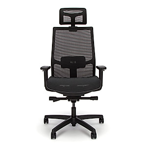 HON Ignition 2.0 Ergonomic Office Chair with Headrest - High Back Mesh Office Chair, Adjustable Lumbar Support, Armrests, Synchro-Tilt Recline - Home Office Desk Chair Comfortable for Long Hours