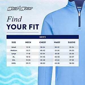 White Water Montauk Quarter Zip Pullover for Men - Light Blue XL