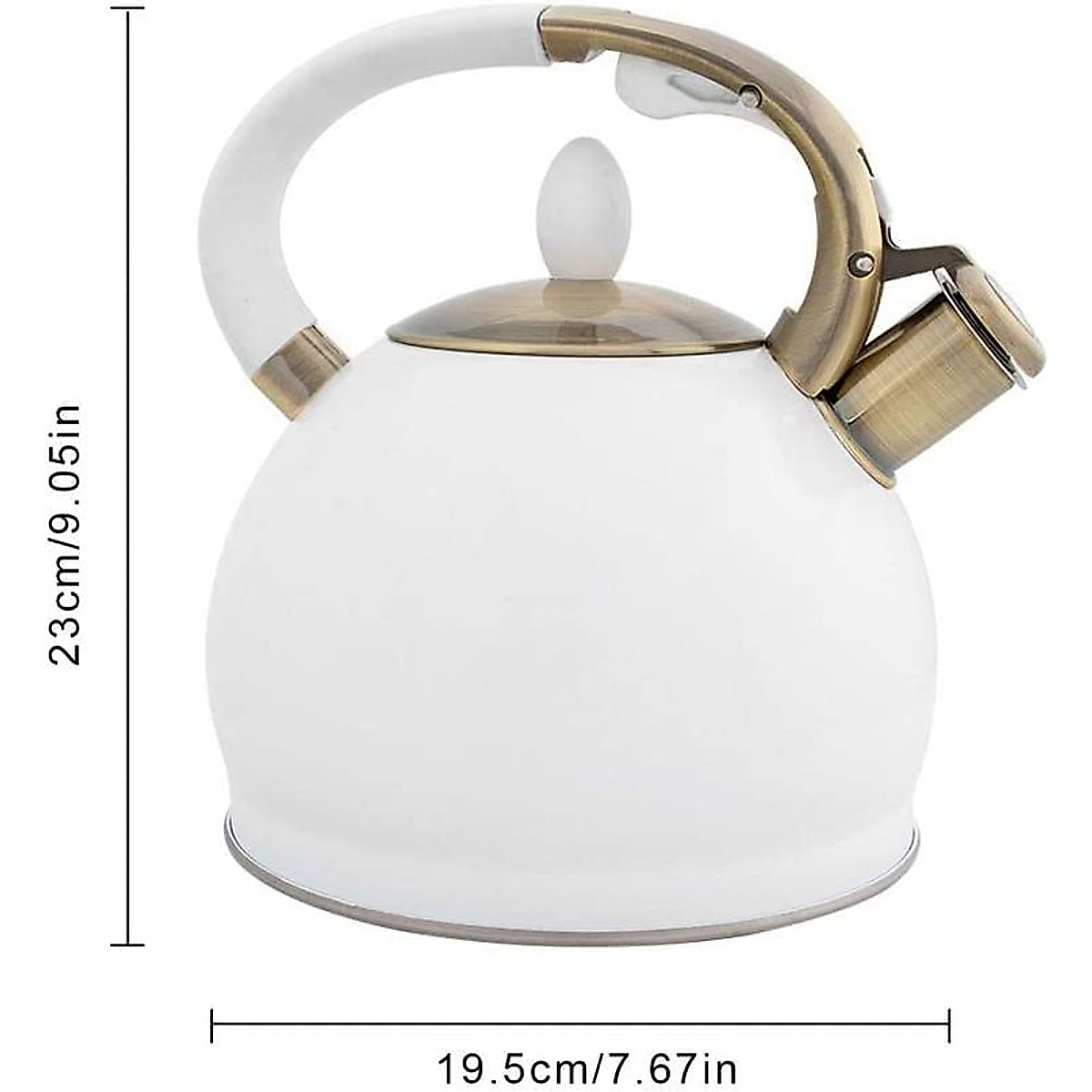 Tea Kettle Stovetop Whistling Teapot 3.5L Stainless Steel Kettle High Capacity Gas Whistle Kettle Induction Cooker Teapot Thicken Kettle Whistling Kettle Whistle Kettle Stove Top Kettle (Color : Red